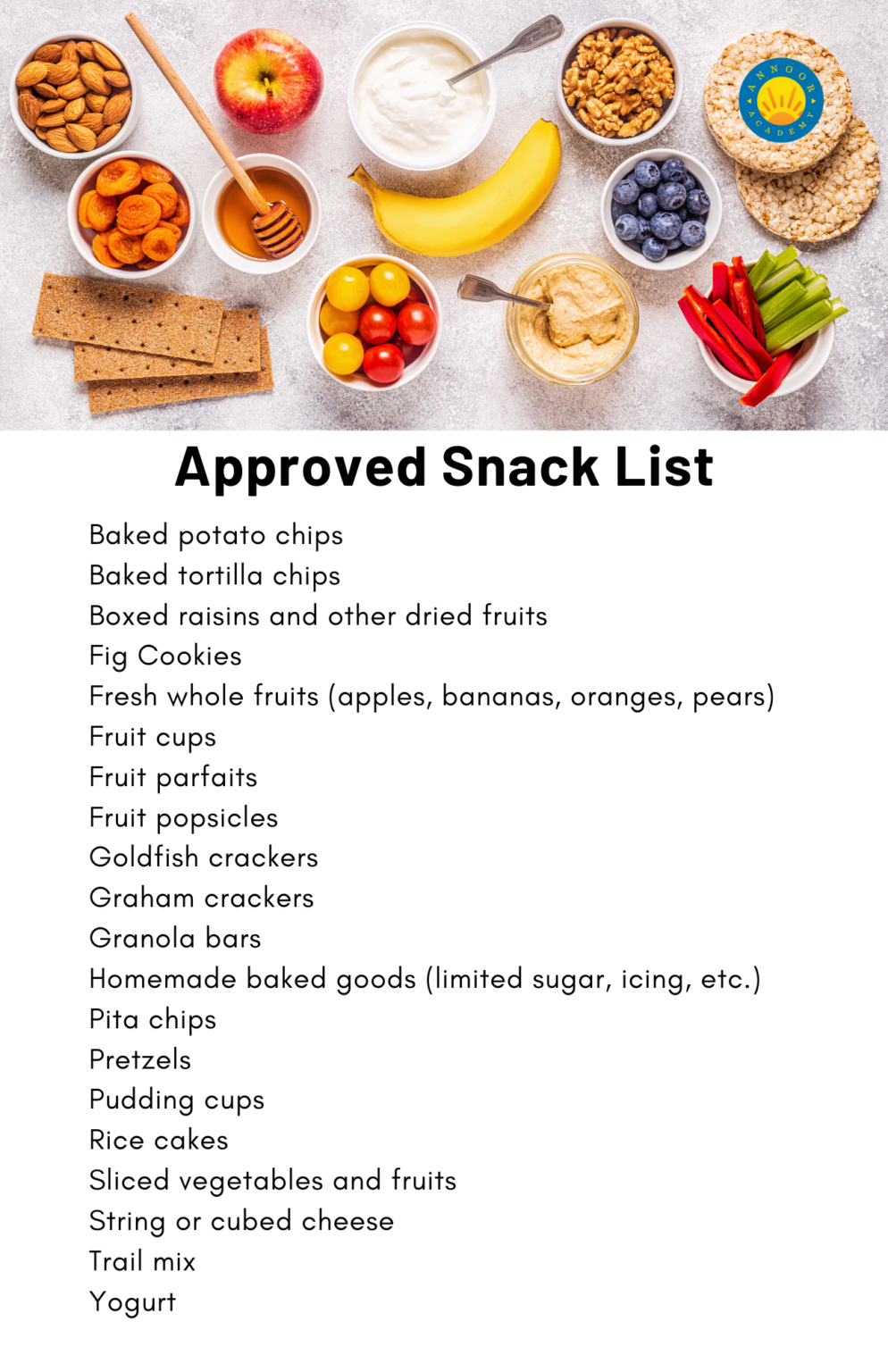 Snack List – Annoor Academy